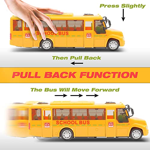 Snapklik.com : Playo Kids School Bus Toy - Pull Back Vehicles Light Up ...