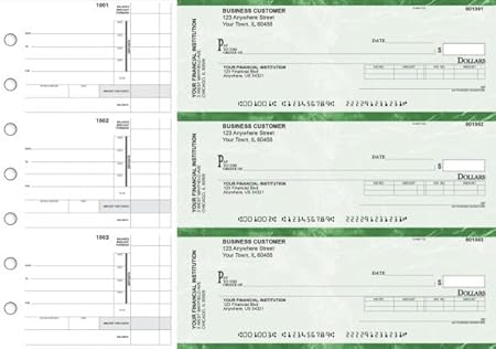 Amazon.com : ABC Manual Checks for Business 3 on a Page with Stub ...