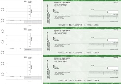 Amazon.com : ABC Manual Checks for Business 3 on a Page with Stub ...