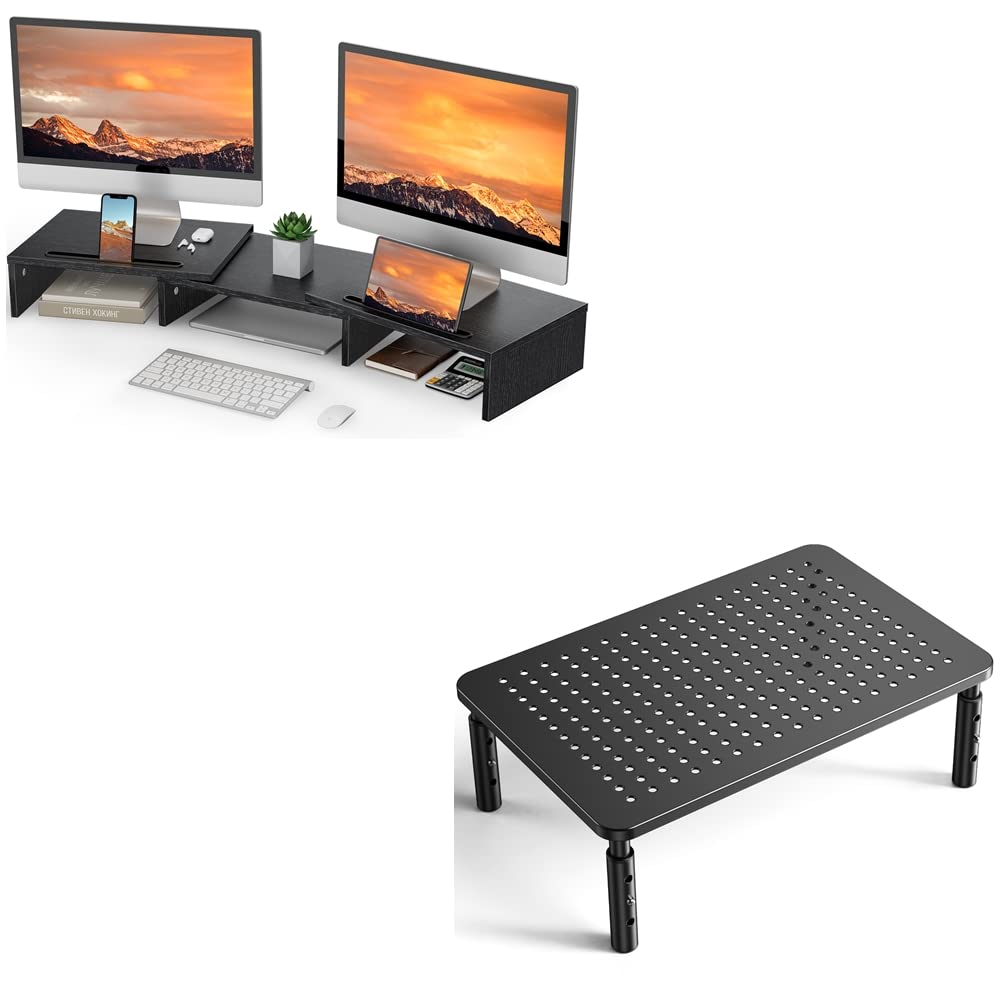 Amazon.com: LORYERGO Dual Monitor Stand and Metal Monitor Stand ...