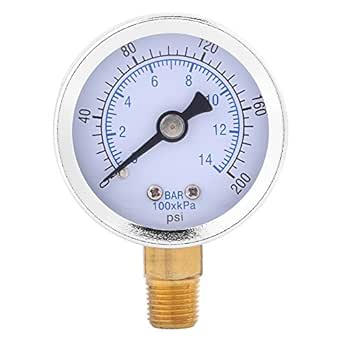 Amazon.co.jp: Air Compressor Pressure Gauge, 0-200psi 0-14 bar ...