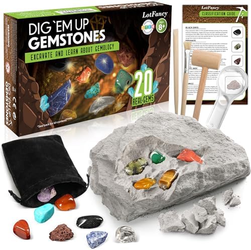 EDUMAN Gemstone Dig Kit - Dig up 8 Planets 40 Crystals and Gemstones ...