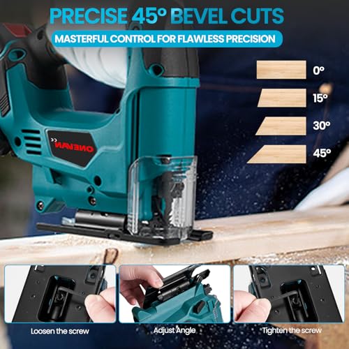 Cordless Jigsaw, Electric Saw Tool, Variable Speed for Bevel Cutting ...