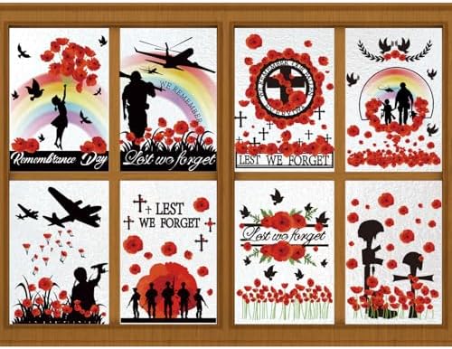 JOFONY Remembrance Day Window Sticker, Lest We Forget Window Stickers ...