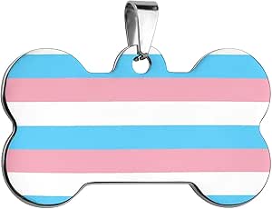 Amazon.com: Transgender Flag Pride Funny Pet ID Tags Bone Shape Dog ...