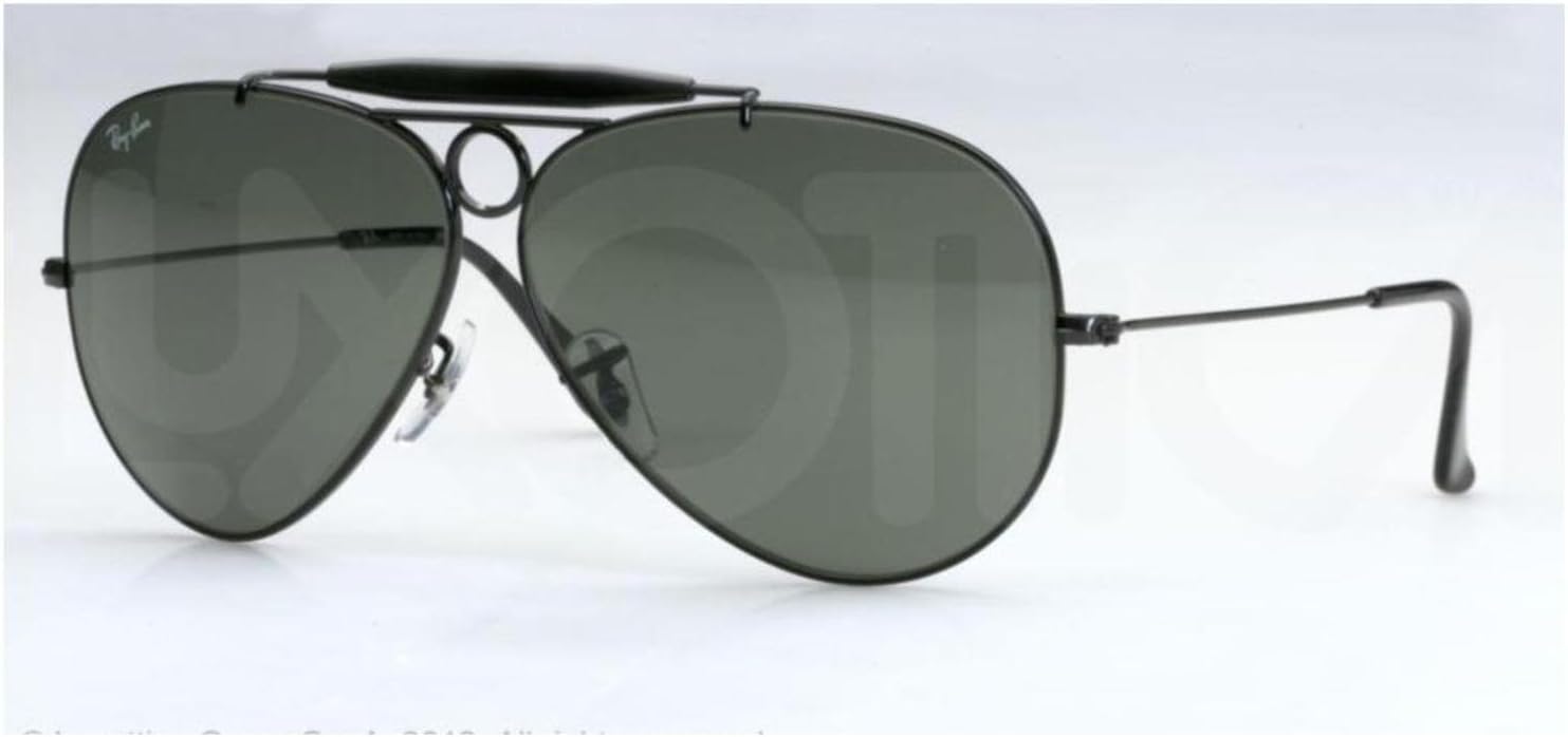 Amazon.com: Ray-Ban RB 3138-002 Shooter Black Metal-Framed Sunglasses ...