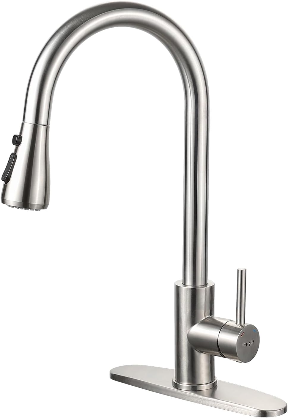 FORIOUS Kitchen Faucets with Pull Down Sprayer, Brushed Nickel, High ...