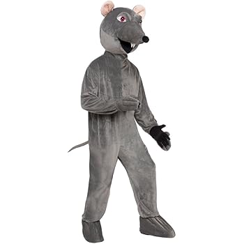 Amazon.com: Forum Men's Deluxe Plush Rat Mascot Costume, Gray, STD ...