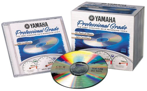 Yamaha CDR80M2410 CD-R, 80 Minute, 700 MB, 24x (10-Pack with Jewel ...