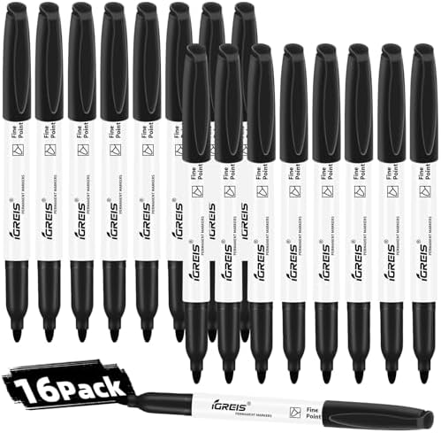 Amazon.com : IGreis Fine Point Permanent Markers Bulk, 16 Count for ...