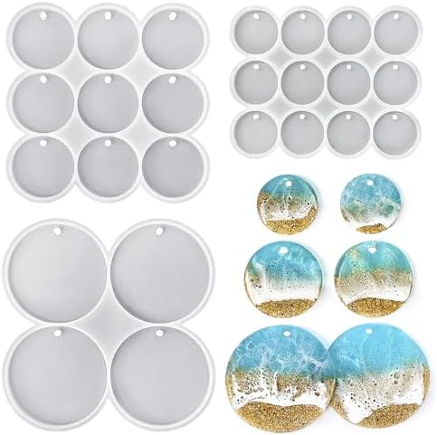Amazon.com: RESINWORLD Set of 3 Sizes Flat Circle Silicone Molds with ...