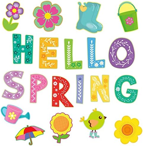 Amazon.com: Spring Bulletin Board Decorations Spring Flowers Paper ...