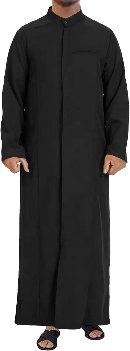 Amazon.com: YAOHUOLE Kaftan for Men Long Sleeve Muslim Thobe for Men ...