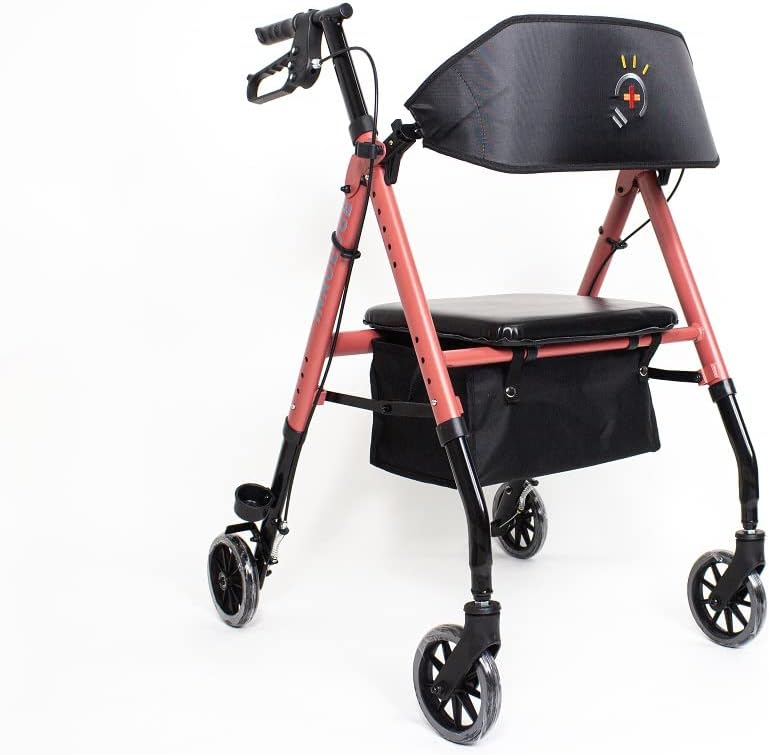 Amazon.com: INNOEDGE MEDICAL Deluxe Rollator Walker with Seat Folding Walker with Padded Seat ...