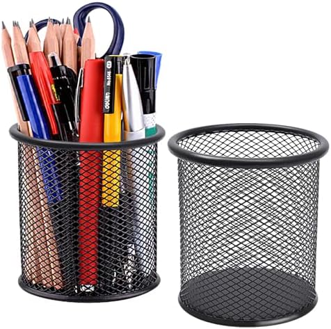 Qualsen 2 Pack Pen Pot, Pen Holder, Black Pencil Pots, Pen Holder For ...