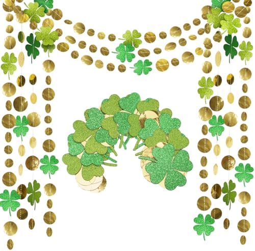 Amazon.com: Cheerland Green Shamrock Garland St Patricks Day ...