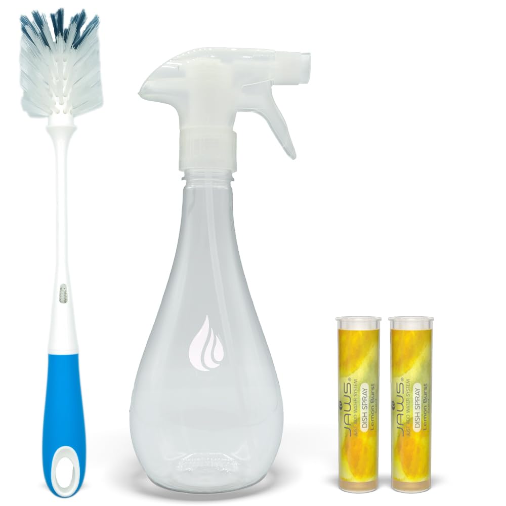 Amazon.com: JAWS Dish Spray Cleaner Kit - 15 oz Refillable Bottle, 2 ...