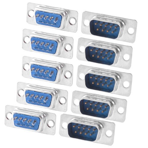 SJT® 10 Pcs DB9 Serial 9 Pin Male Jack Plug Converter Solder Connector ...
