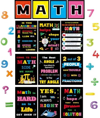 Amazon.com: Justforjoyful 79Pcs Math Classroom Bulletin Board ...