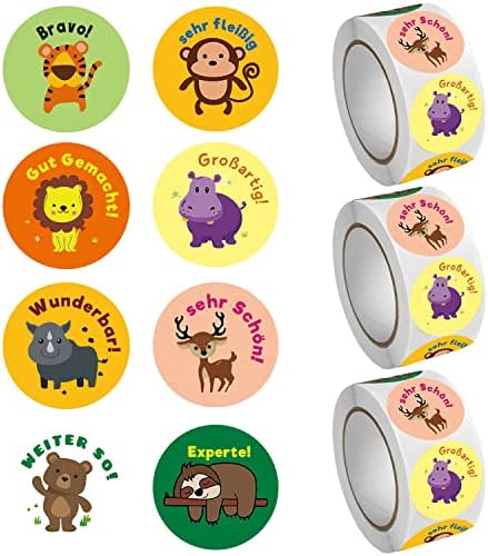 Motivationsaufkleber für Kinder, 2000 Stück Selbstklebende Tier ...