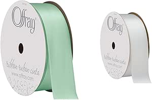 Amazon.com: Berwick Offray 068472 Aqua Blue & 061176 White 7/8" Single ...