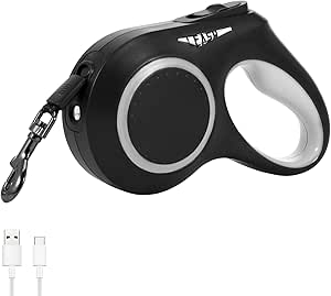 Retractable Dog Leash with LED Light 16ft Portable Retractable Walking ...