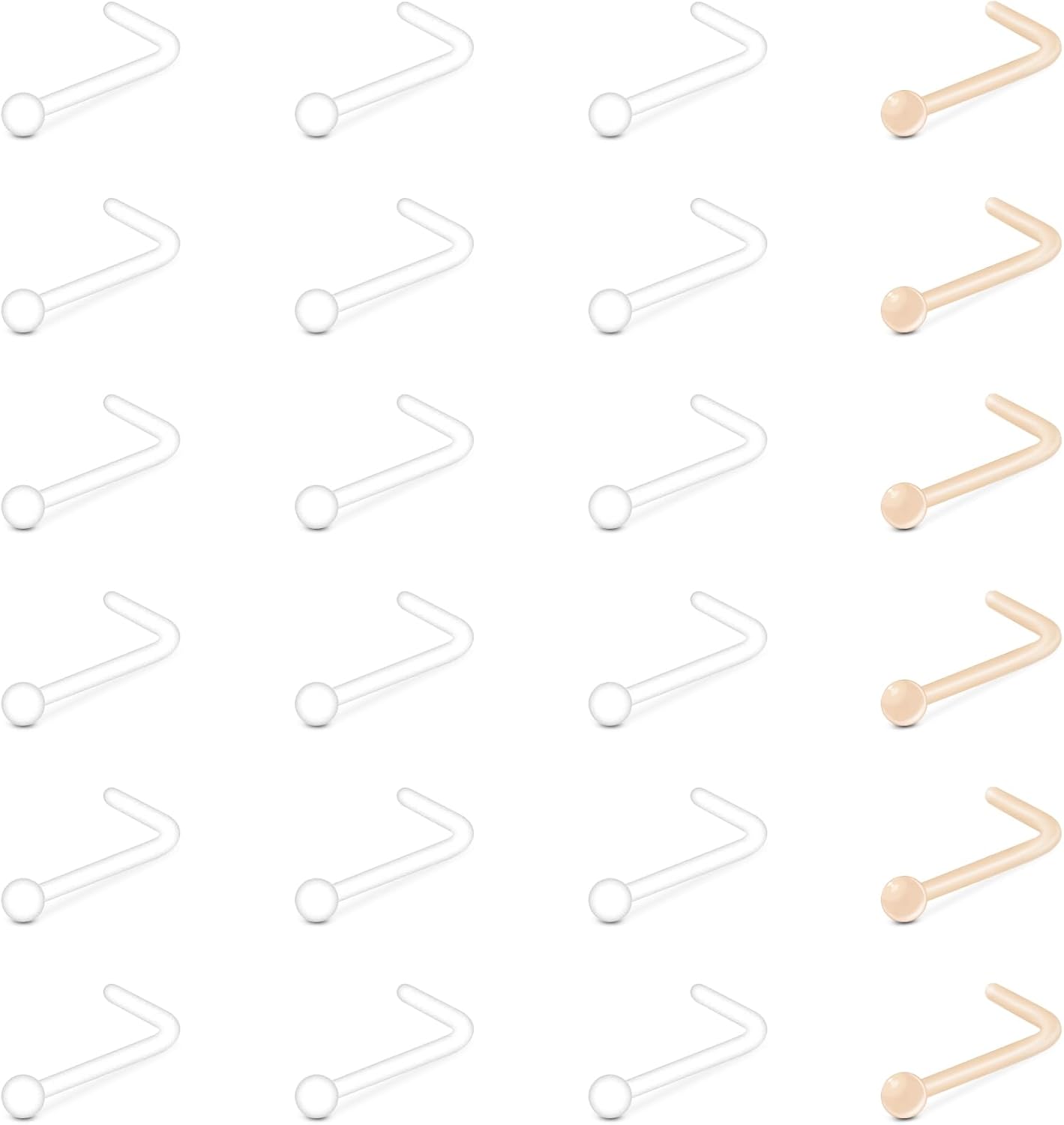 Amazon.com: QWALIT Plastic Nose Rings & Studs for Work & Surgery ...