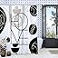 Amazon.com: Yaehoco Black and White Geometric Fabric Shower Curtain Set, Abstract Mid Century ...