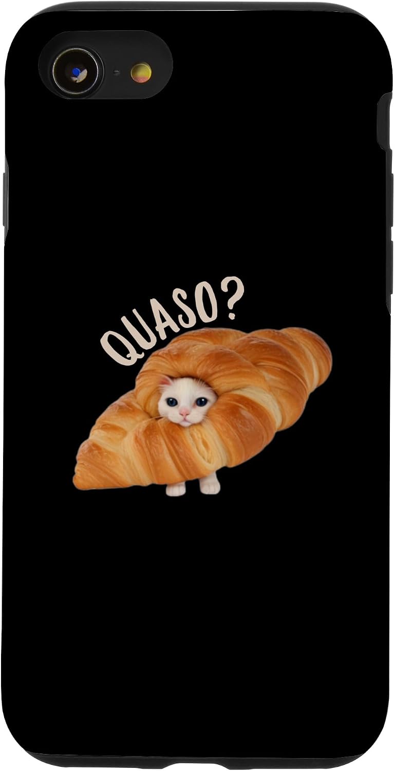 Amazon.com: iPhone SE (2020) / 7 / 8 Croissant QuasoCat Meme for Women ...