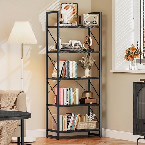 Amazon.com: Iwell Ladder Shelf, 5-Tier Bookcase, Ladder Bookshelf, Tall ...