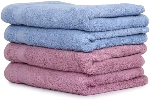 Amazon Brand - Solimo 100% Cotton 4 Piece Hand Towel Set, 500 GSM ...