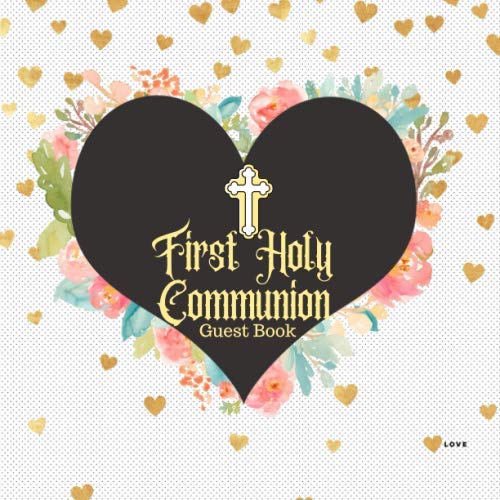Amazon.com: First Holy Communion Guest Book: Keepsake Message Memory ...