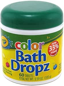 Amazon.com: Crayola Color Bath Dropz 60 Tablets 3.59 Ounce Jar (3 Pack ...