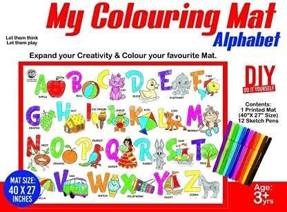 Buy My Coloring Mat Alphabet for Kids | Colouring Mat for Kids Reusable ...