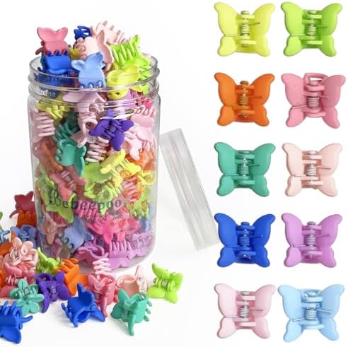 Amazon.com: Mini Butterfly Hair Claw Clips, Glitter Hair Clips Claw ...