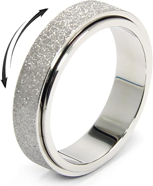 Amorartsky Anxiety Ring For Women Men Titanium Stainless Steel Spinner ...