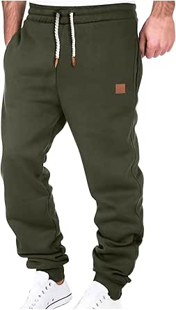 Amazon.com: Mens Cargo Sweatpants Heavyweight Drawstring Fleece Joggers Workout Active Running ...