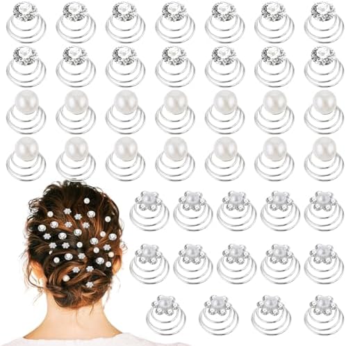 Amazon.com : 50 Pieces Crystal Twisters Spiral Set Bridal Rhinestone ...