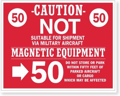 Amazon.com: Caution Magnetic Equipment Not Ship via Military Aircraft ...