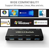 Amazon.com: USB 3.0 Switch Selector,ABLEWE KVM Switcher Adapter 4 Port ...