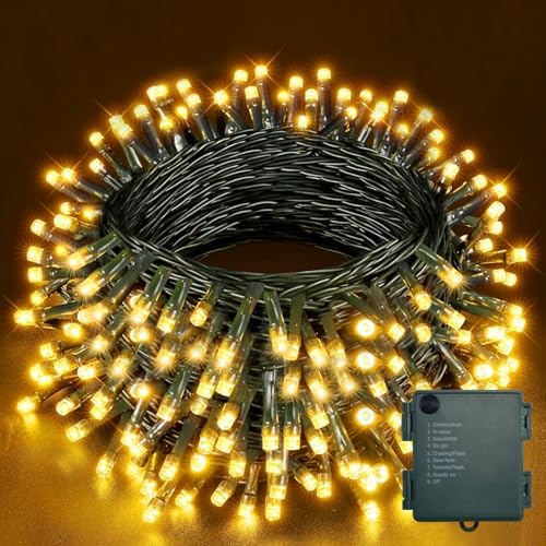 YIFMOO Battery Operated String Lights, 20M 200 LED Outdoor Indoor ...