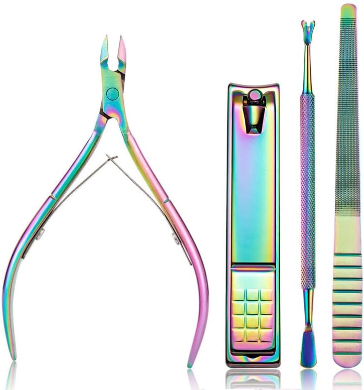 Amazon.com: Cuticle Trimmer with Cuticle Pusher - 4 Pack Stainless ...