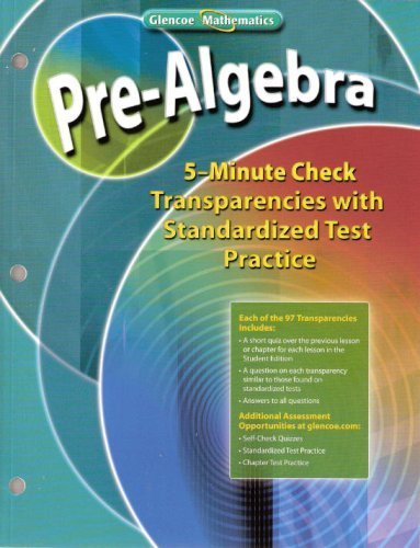 Glencoe Mathematics - Pre-Algebra - 5-Minute Check Transparencies with ...