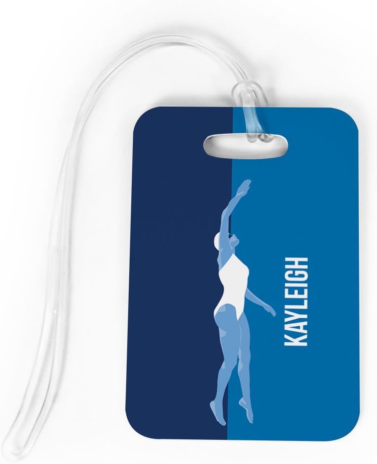 Amazon.com: ChalkTalkSPORTS Swimming Luggage & Bag Tag | Personalized ...