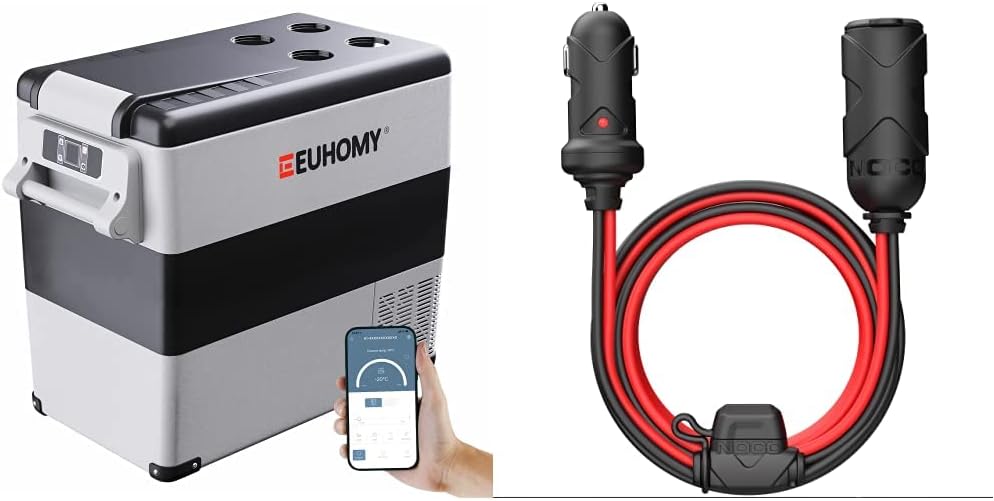 Amazon.com: EUHOMY Car Refrigerator (55Liter) + NOCO 12V Adapter and ...