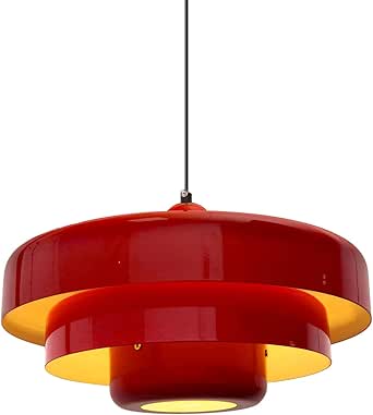 Qepeety Red Pendant Light, Industrial Metal Pendant Light Fixtures, 3 ...