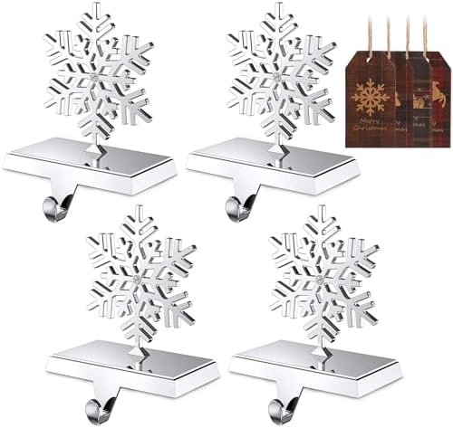 Amazon.com: Jetika Christmas Stocking Holders for Mantle Set of 4 ...