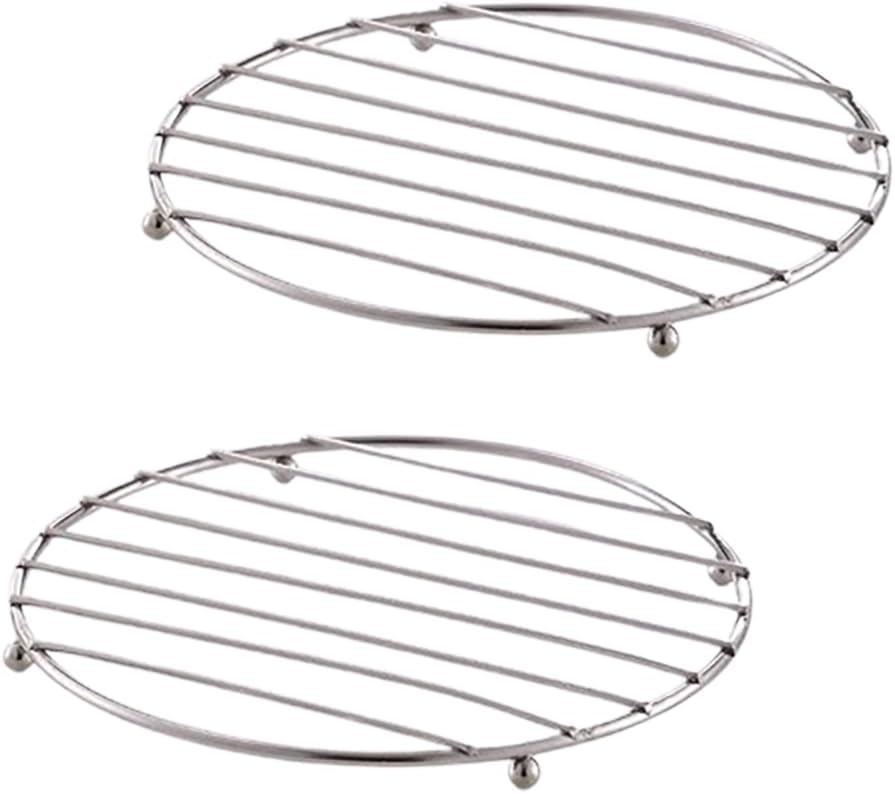 Amazon.com: Round Cooling Rack Set of 2, Round Rack Baking Steaming ...