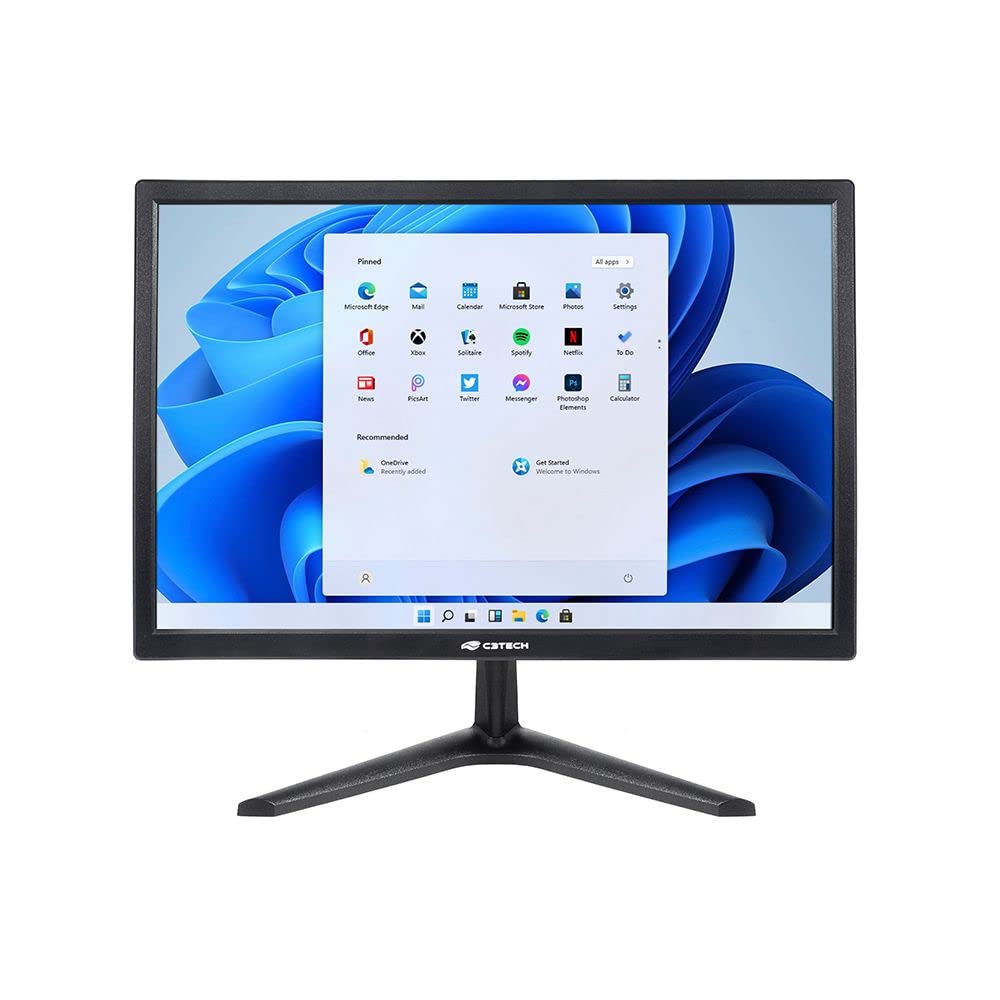 C3Tech Monitor LED 19 Polegadas MR-19 Preto anti-reflexo com reducao de Luz Azul HDMI e VGA 19 ...