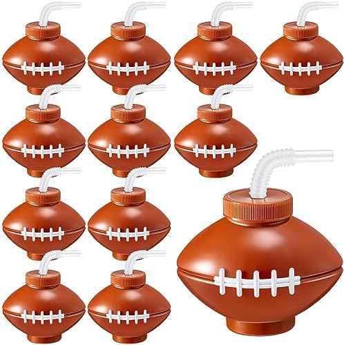 Amazon.com: 12 Set Football Ball Cups with Straws and Lids, 10 oz ...